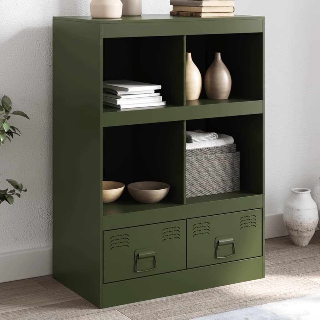 Buffet vert olive 67x39x95 cm acier | Leroy Merlin