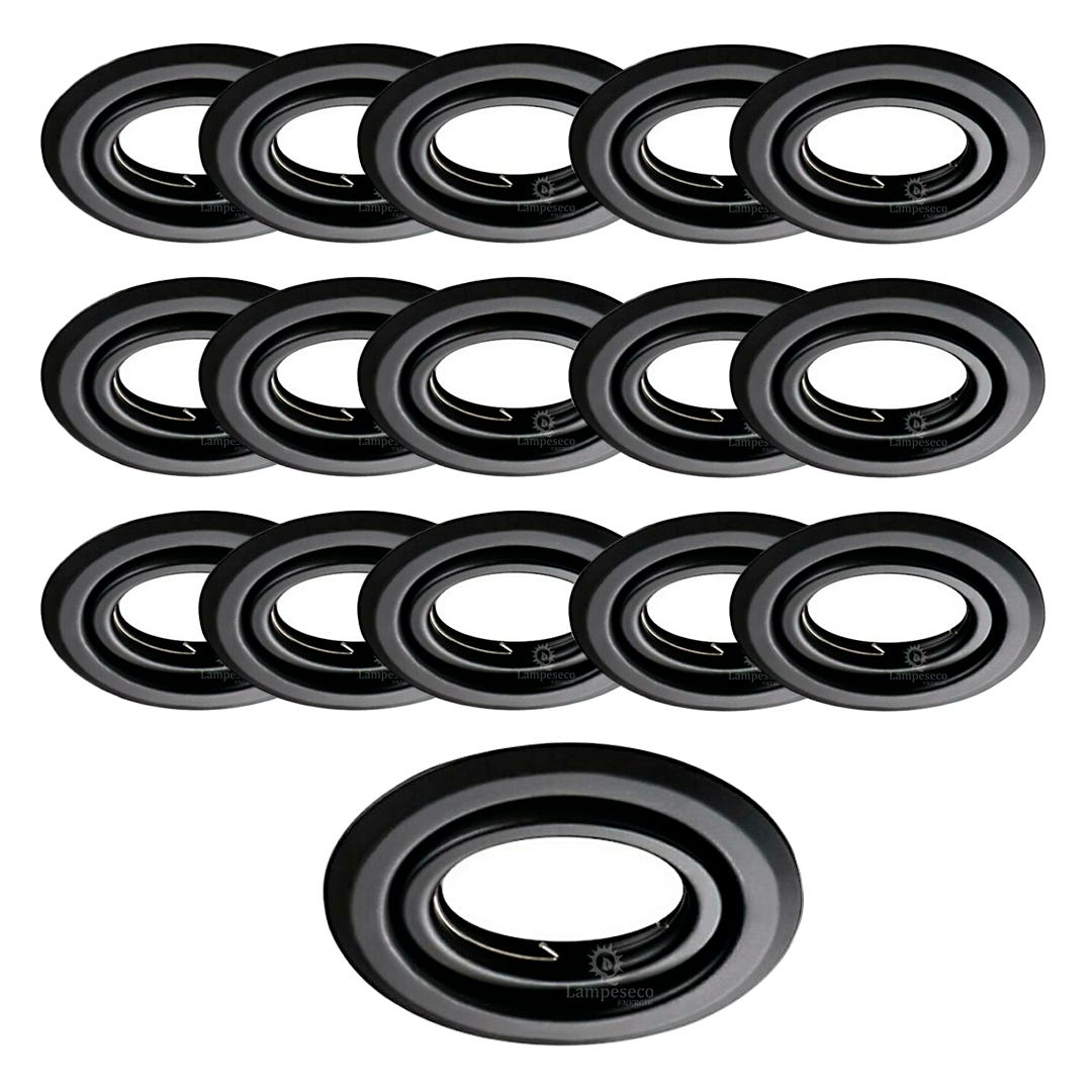 Lot De 15 Spots Encastrables Orientables Noir Mat Avec Gu10 Led De 5w