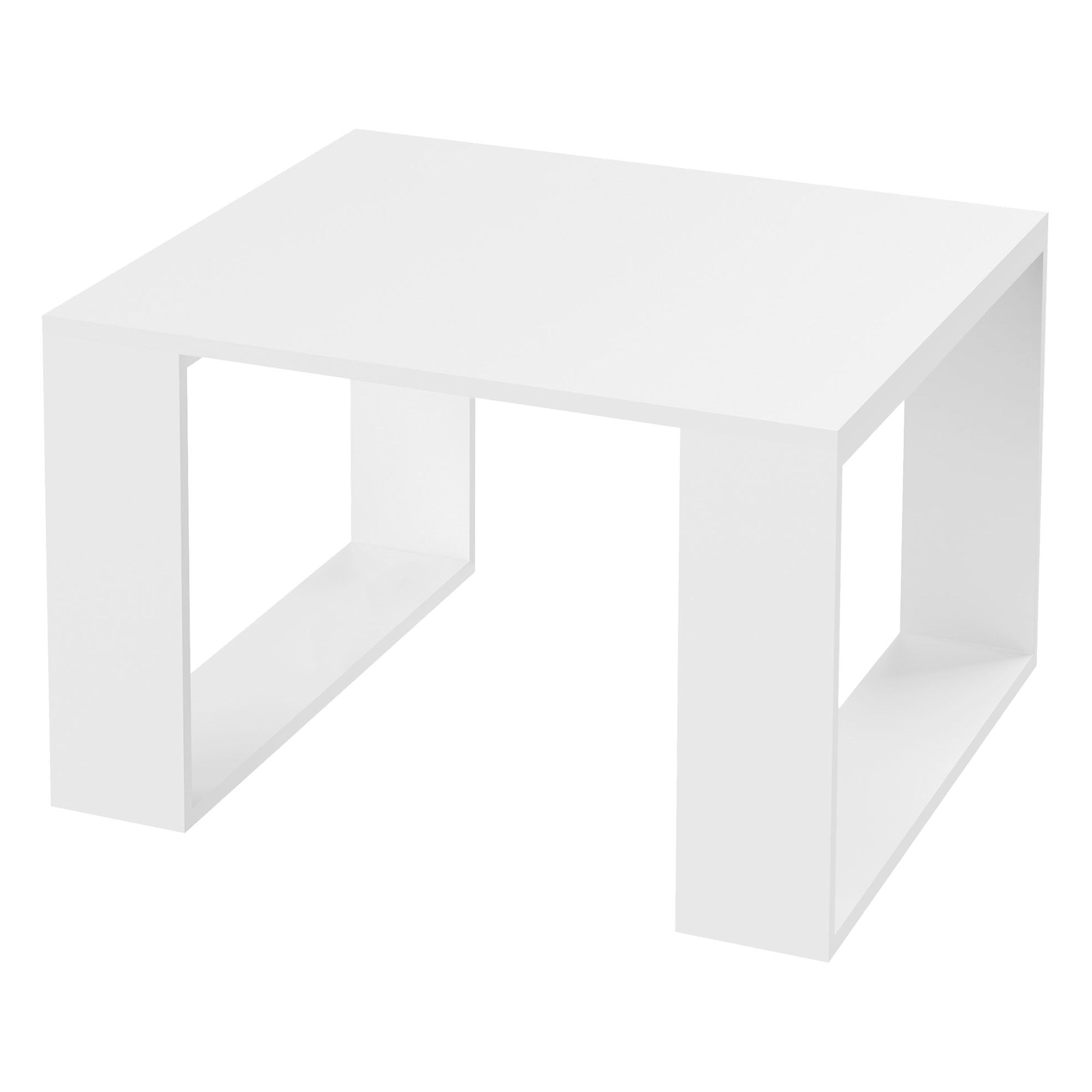 Table basse de salon moderne table d'appoint MDF blanc/pieds panneaux ...