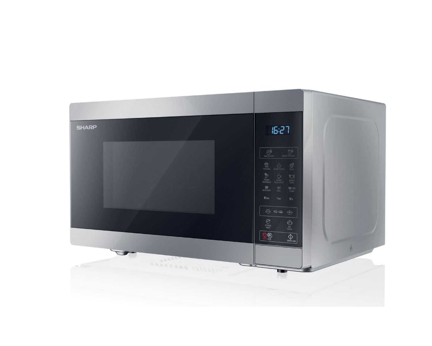 Four à micro-ondes Sharp YC-MG81E-S Surface plane avec gril 28 L 900 W Noir Gris | Leroy Merlin