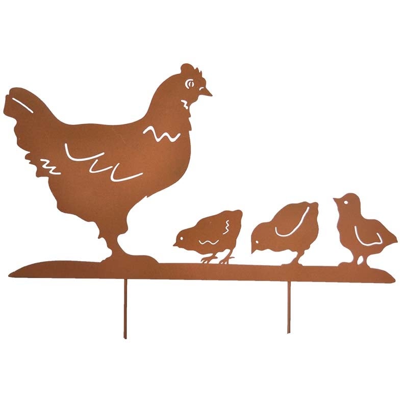 Silueta de una gallina con polluelos en una espiga | Leroy Merlin