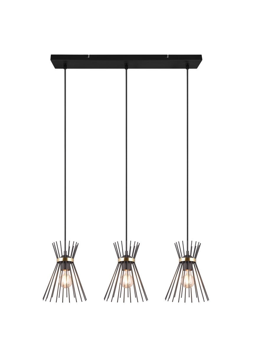 Suspension de plafond metal or et noir Rod | Leroy Merlin