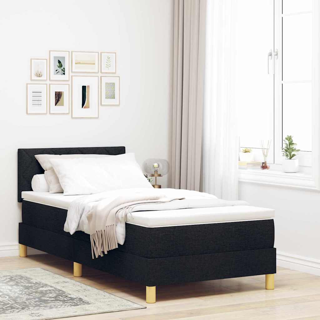 Maison Exclusive - Cama Box Spring LED con colchón con LED Negro 100 x ...