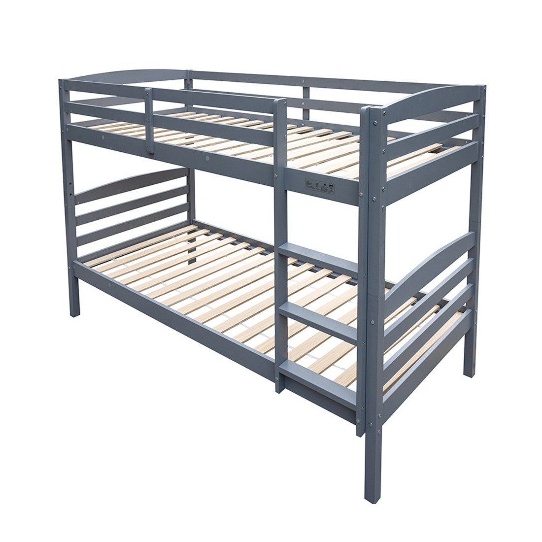 Lit superposé évolutif 90x200 cm ROY – Bois massif – Coloris gris ...