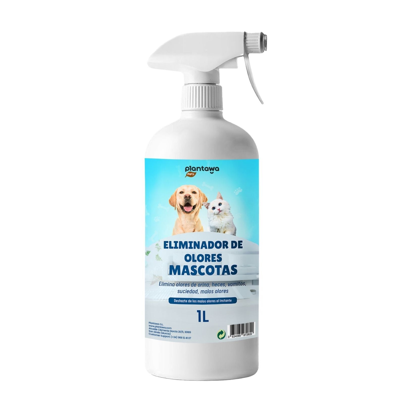 PLANTAWA Éliminateur d'odeurs instantané pour animaux de compagnie 1l. Neutralisation ...