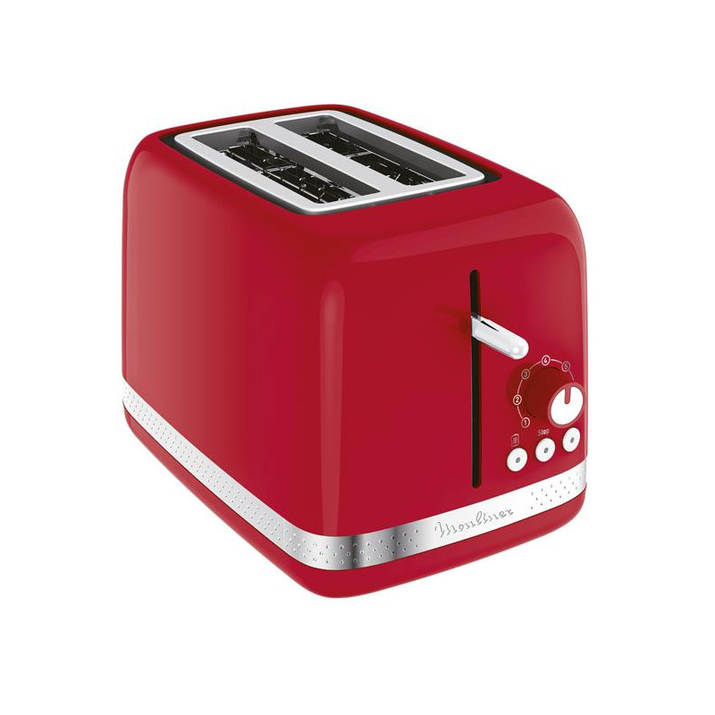 TOASTER SOLEIL 850W 2 TRANCHES RETRO ROUGE MOULINEX - LT300510 | Leroy ...