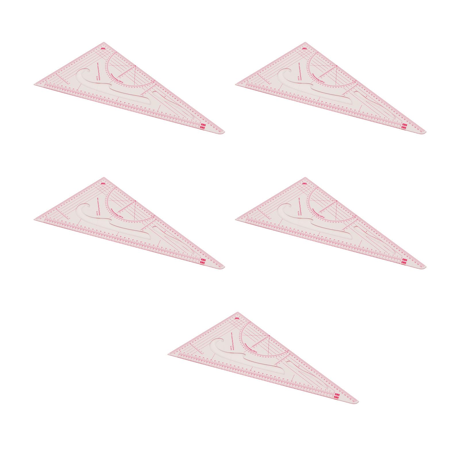 Lot de 5 règles triangulaires 3220 en plastique transparent pour dessin ...