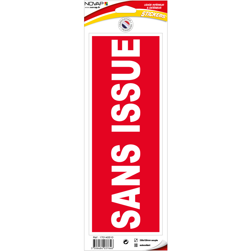 Panneau Sans issue - Vinyle adhésif 330x120mm - 4037646 | Bricoman