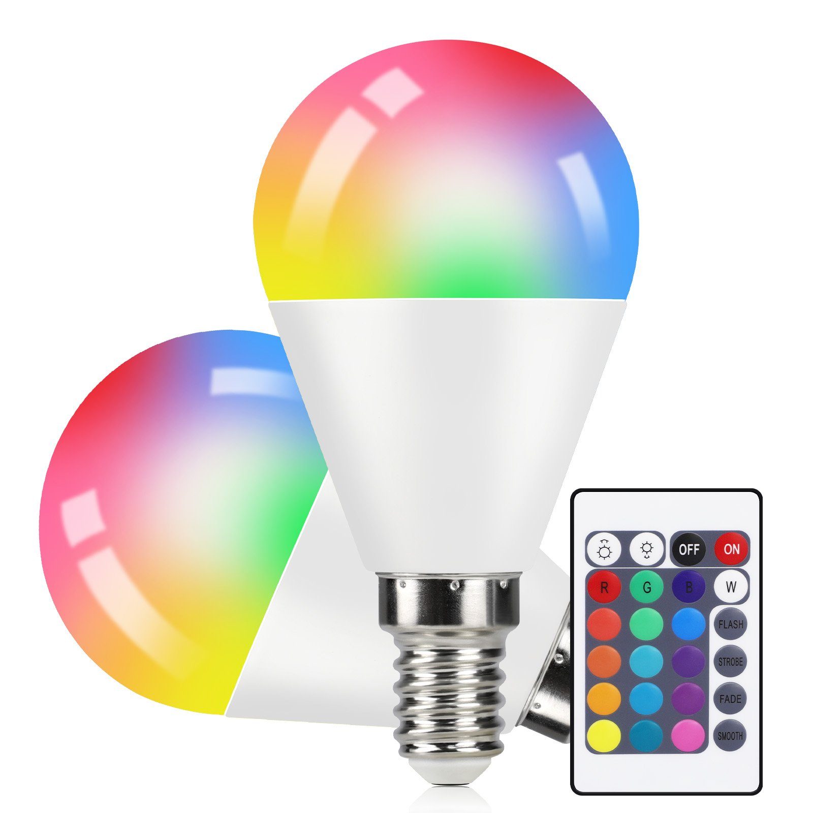ZMH LED bulb colour change E14 candle/globe RGB 3000k 4w warm white ...