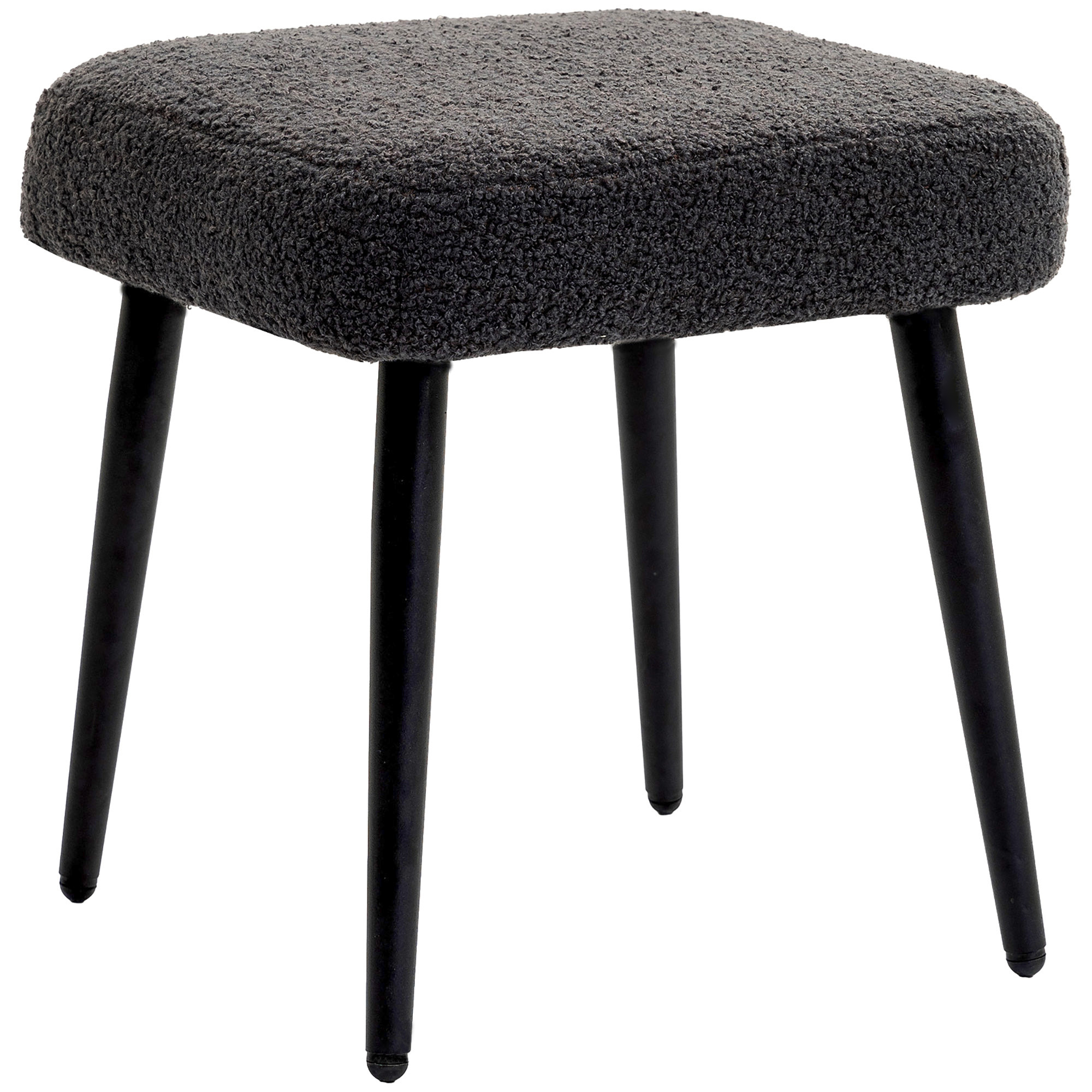 Tabouret/repose-pieds carré, texture cachemire, gris foncé, pieds en ...
