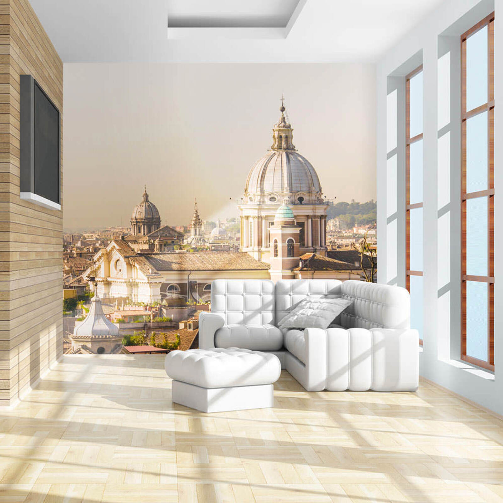 Papier peint rome et vue à vol d'oiseau - 350 x 270 cm | Leroy Merlin