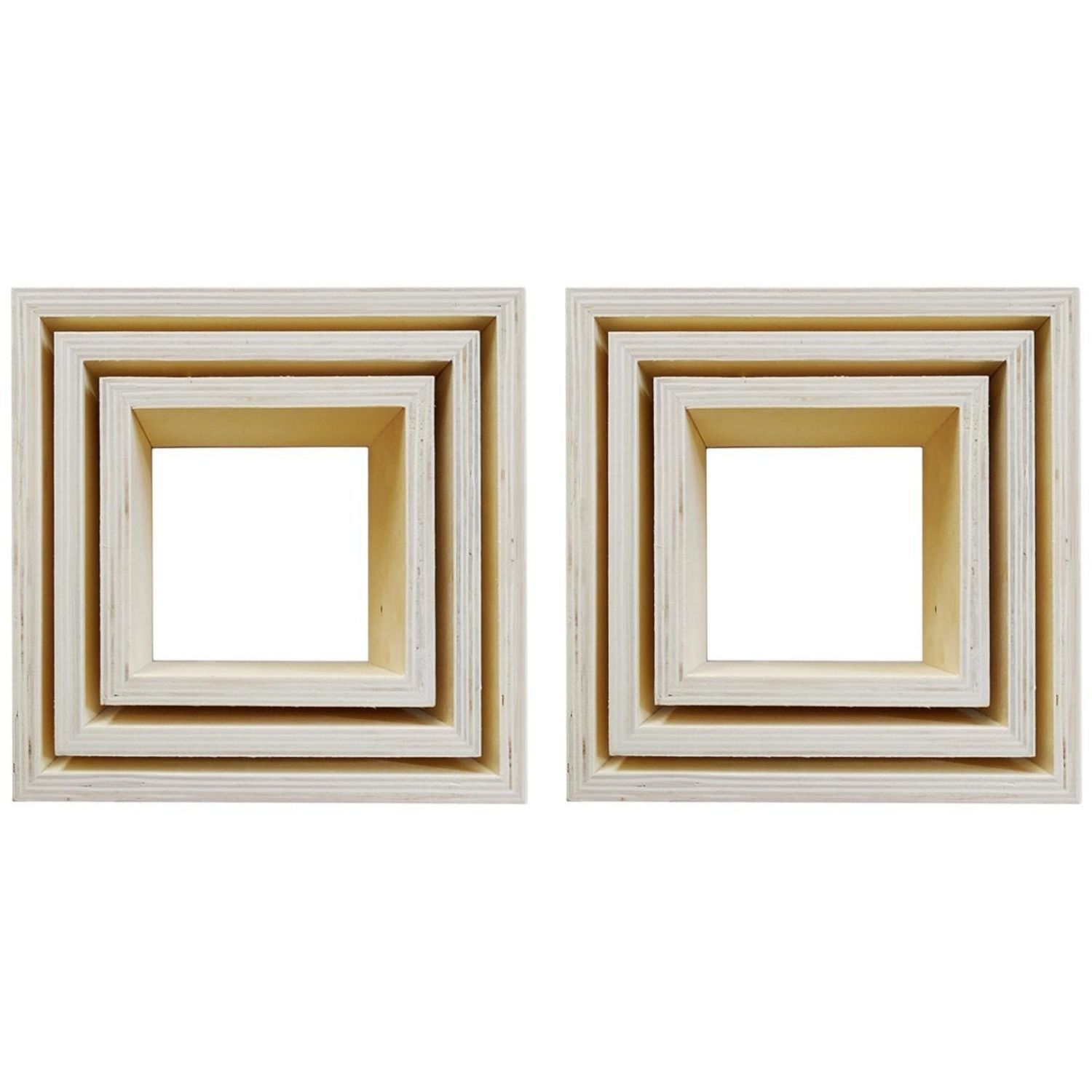 6 blocchi di 3 mensole quadrate in legno da 22, 18 e 14 cm | Leroy Merlin