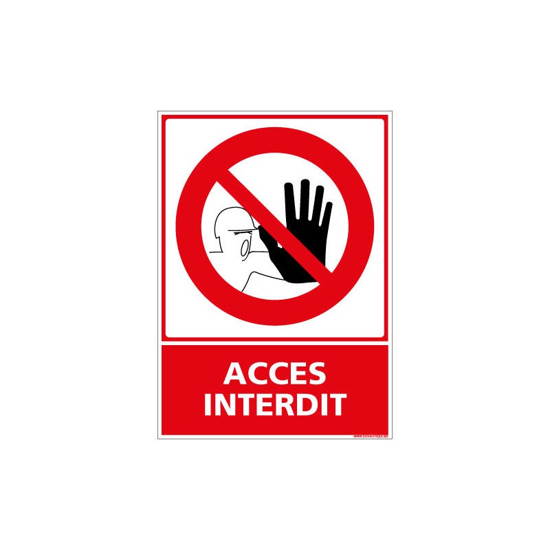 PANNEAU ACCES INTERDIT (D0320) 150 x 210 mm Matière PVC | Leroy Merlin