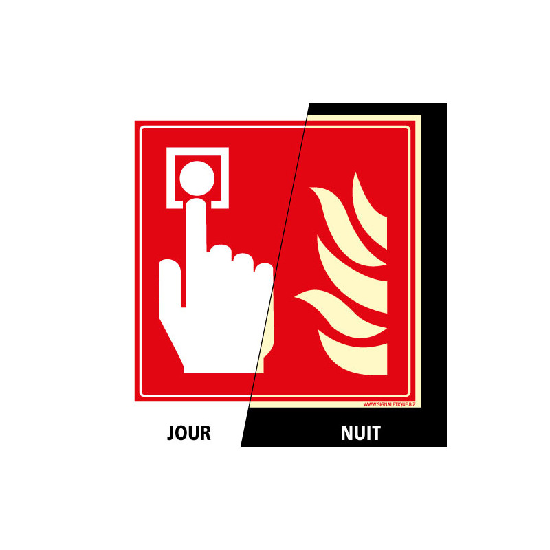 PANNEAU INDICATEUR INCENDIE PHOTOLUMINESCENT (A0023 125 x 125 mm ...