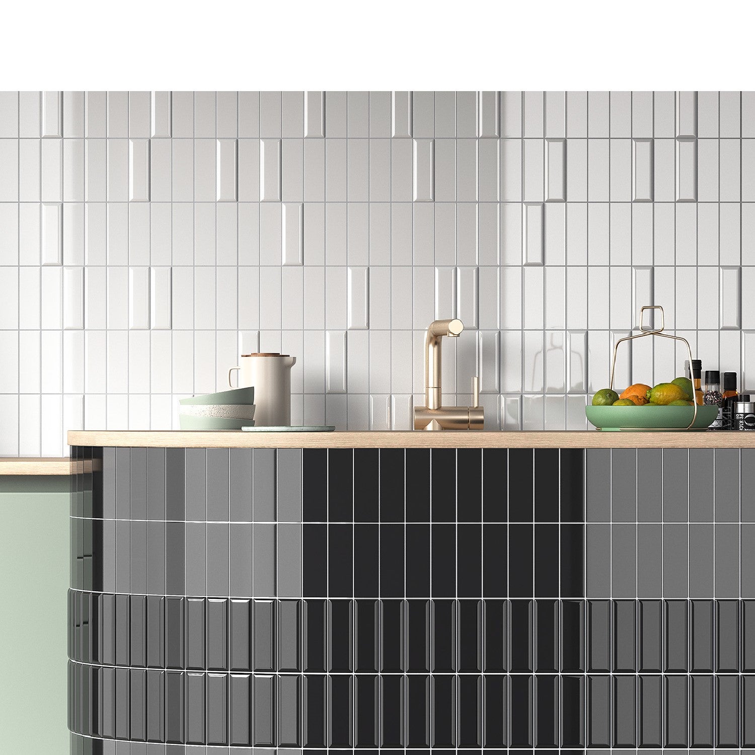 Azulejo Mini Metro Porcelánico Serie Ikon Liso White Revestimiento ...