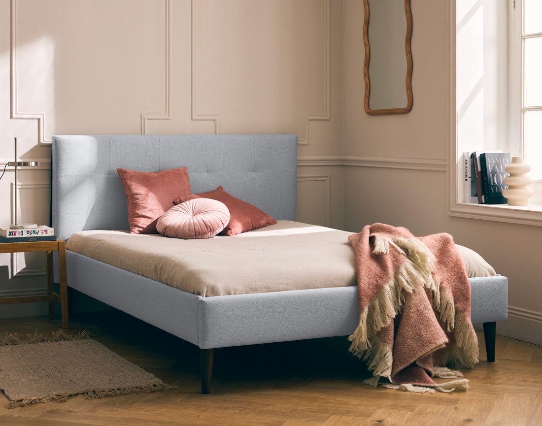 Structure de lit en Tissu 160x200 cm gris | Leroy Merlin