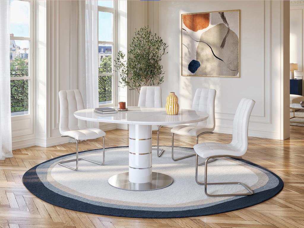 Lot de 6 chaises NADYA - Simili - Blanc | Leroy Merlin