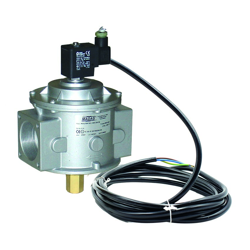 Electroválvula de gas atex normalmente cerrada con rearme manual 500 ...