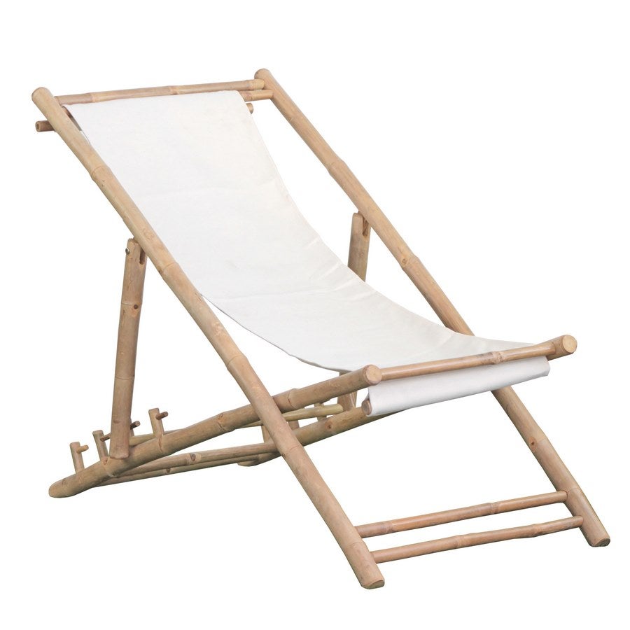 Transat en bambou avec tissu 60x114x80 cm | Leroy Merlin