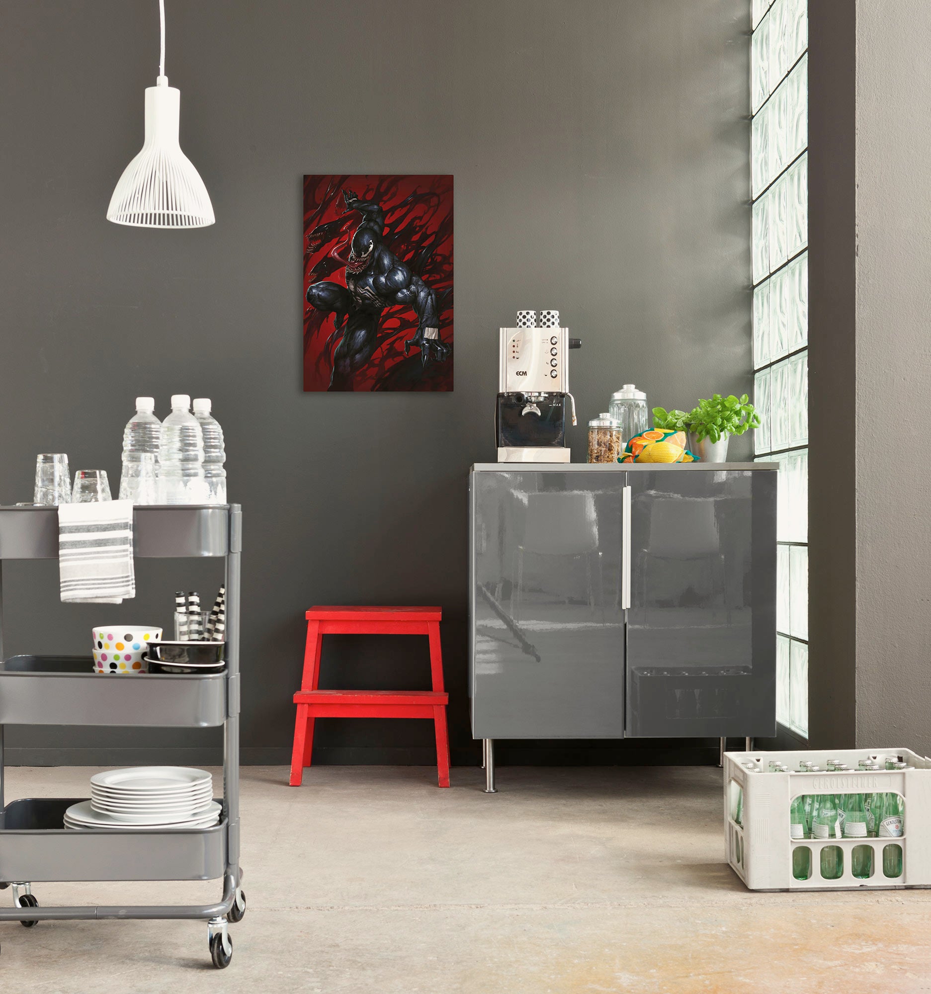 Toile imprimée sur cadre de Komar - Marvel Venom Symbiont Red - Taille ...