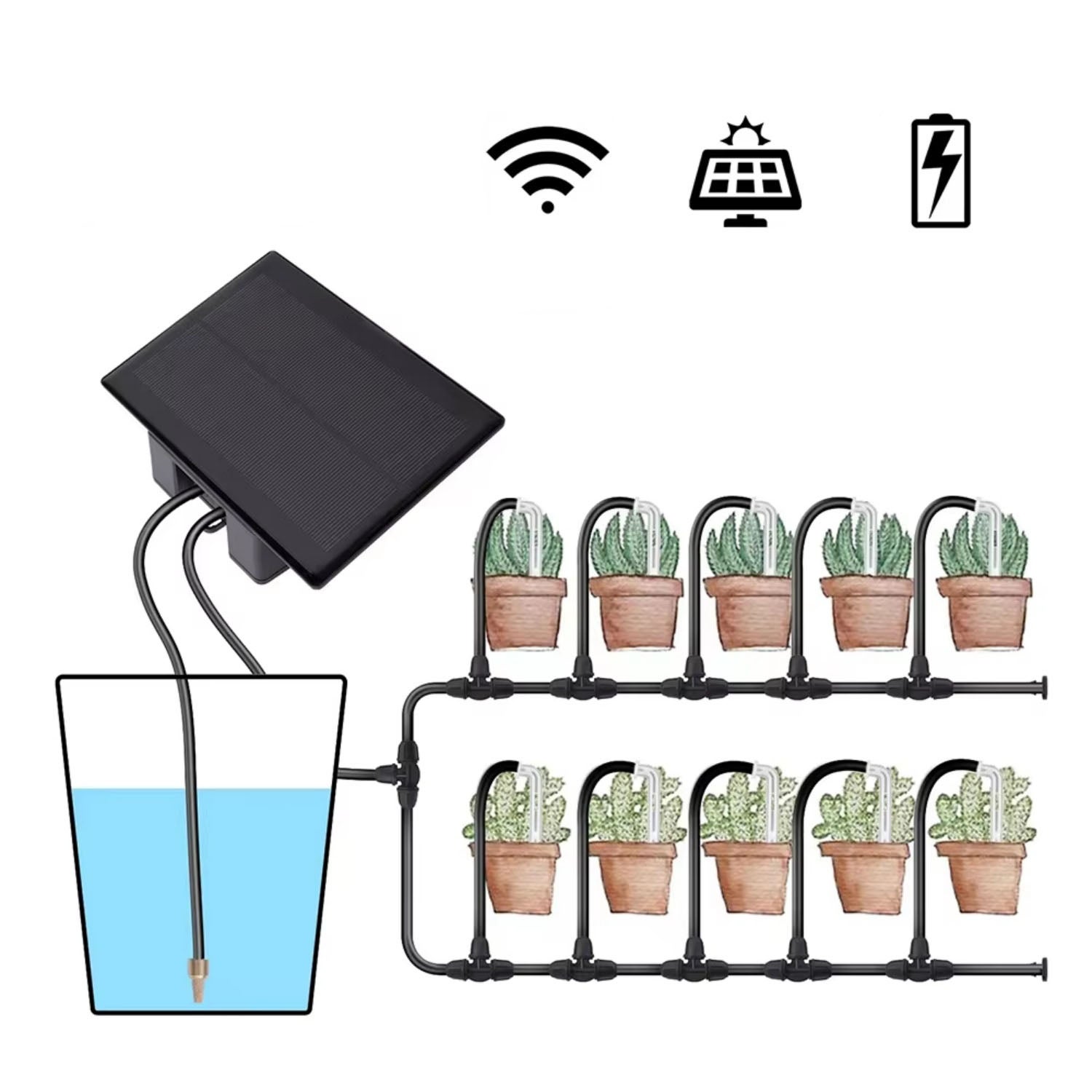 MINICLOSS Kit de minuterie d'arrosage solaire automatique intelligent ...