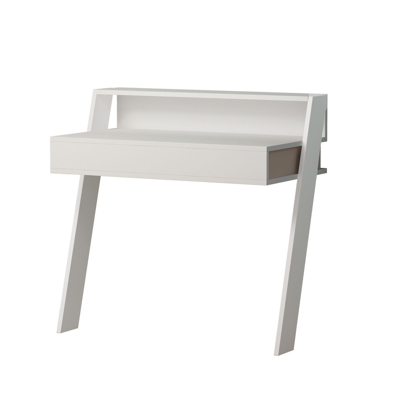 Bureau console mural Cowork en MDF - L. 94 x H. 91 cm - Blanc | Leroy ...