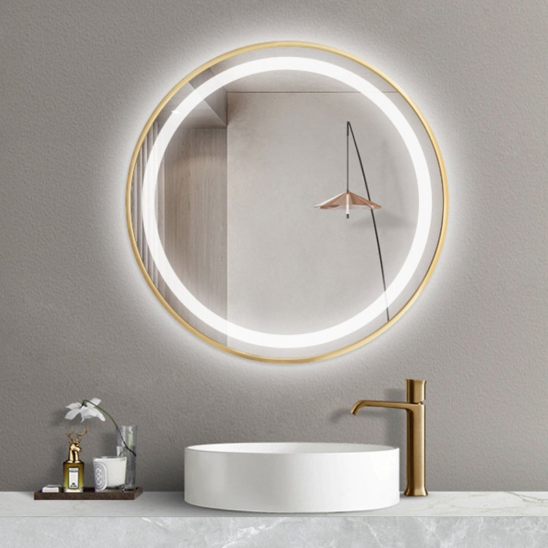 Espejo de baño Espejo LED Redondo Espejo de 60x60 cm con luz LED ...