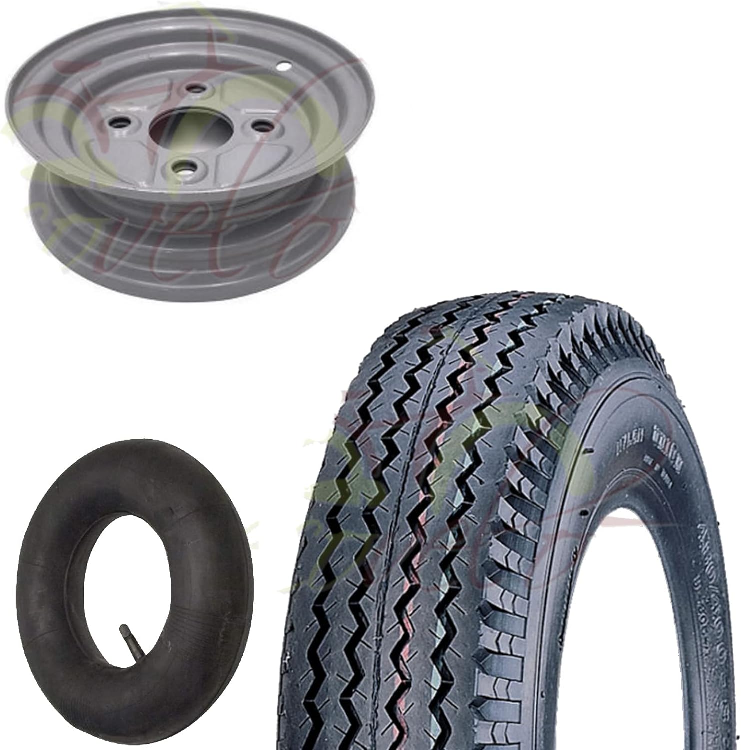 NEUMÁTICO 4.80/4.00-8 + LLANTA DE 8 FIAT 58X98 CONEXIÓN + CÁMARA ...