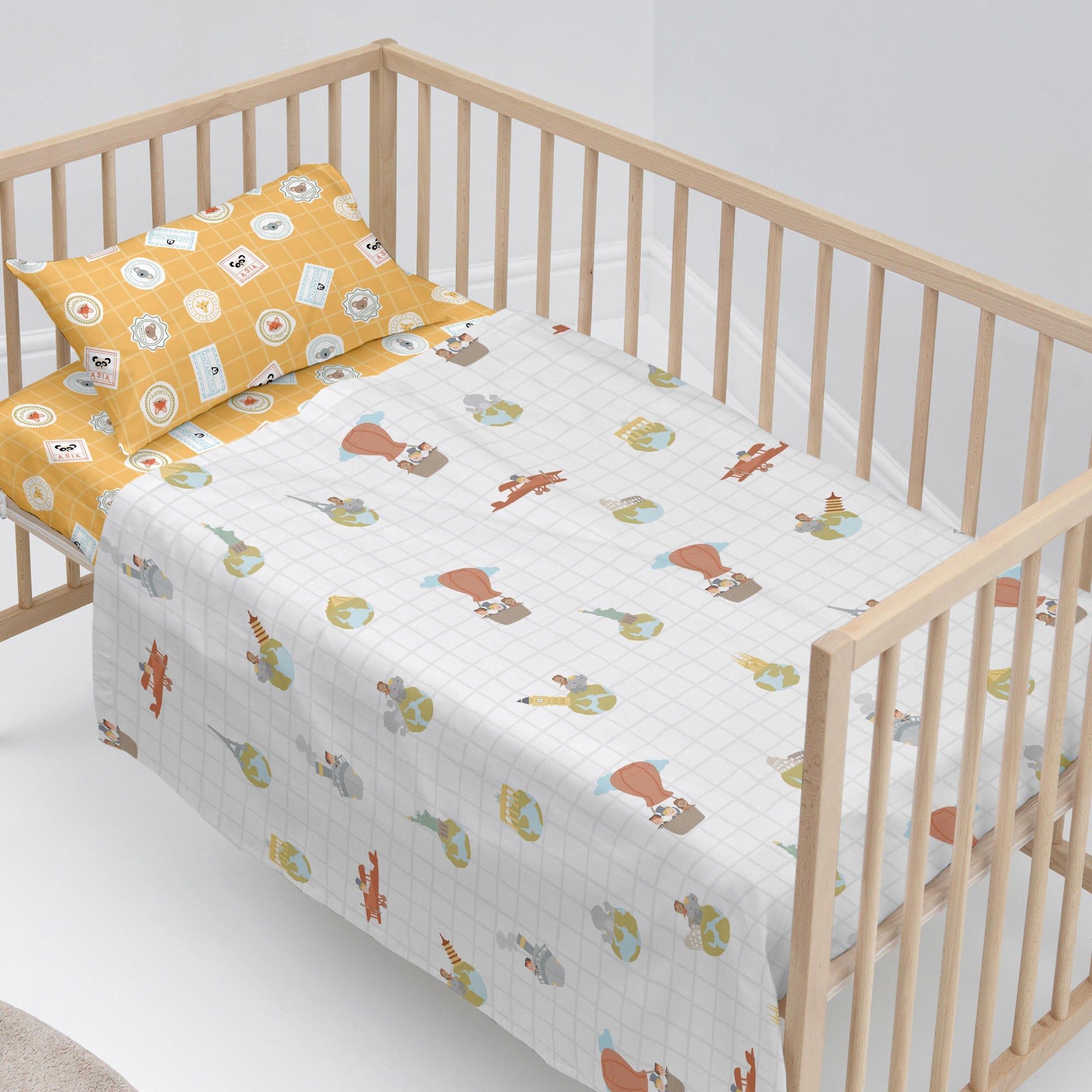 World trip Parure drap Lit Bébé 120x180 cm | Leroy Merlin