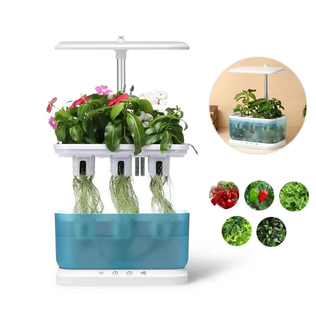 Macetas inteligentes con luces LED, kits de jardinería, macetas con ...