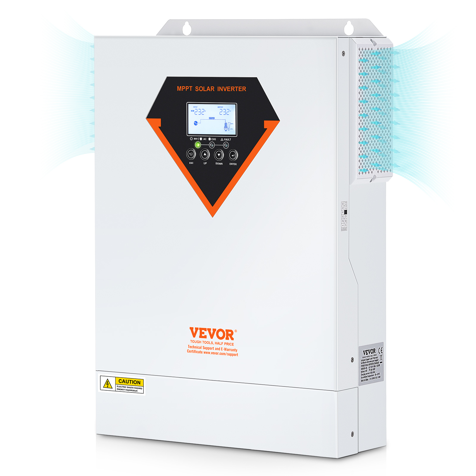 Onduleur Solaire Hybride VEVOR 5500 W, 230 V, Onde Sinusoïdale Pure ...