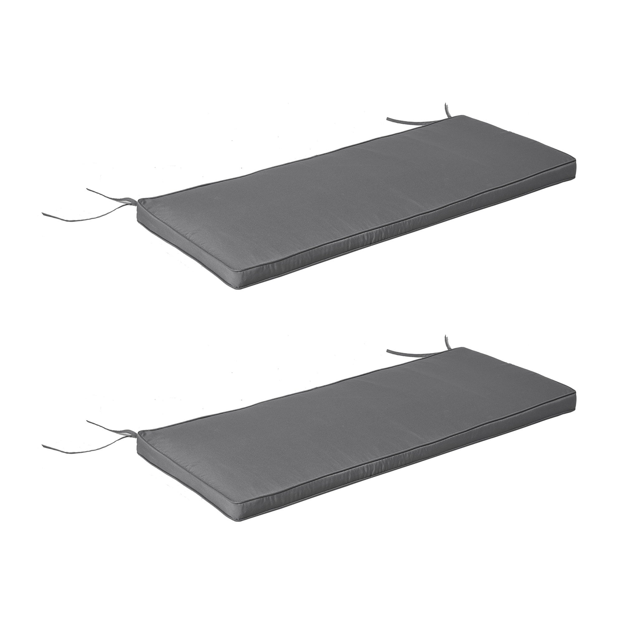 Coussins de banc de jardin déhoussables - lot de 2 - polyester gris ...