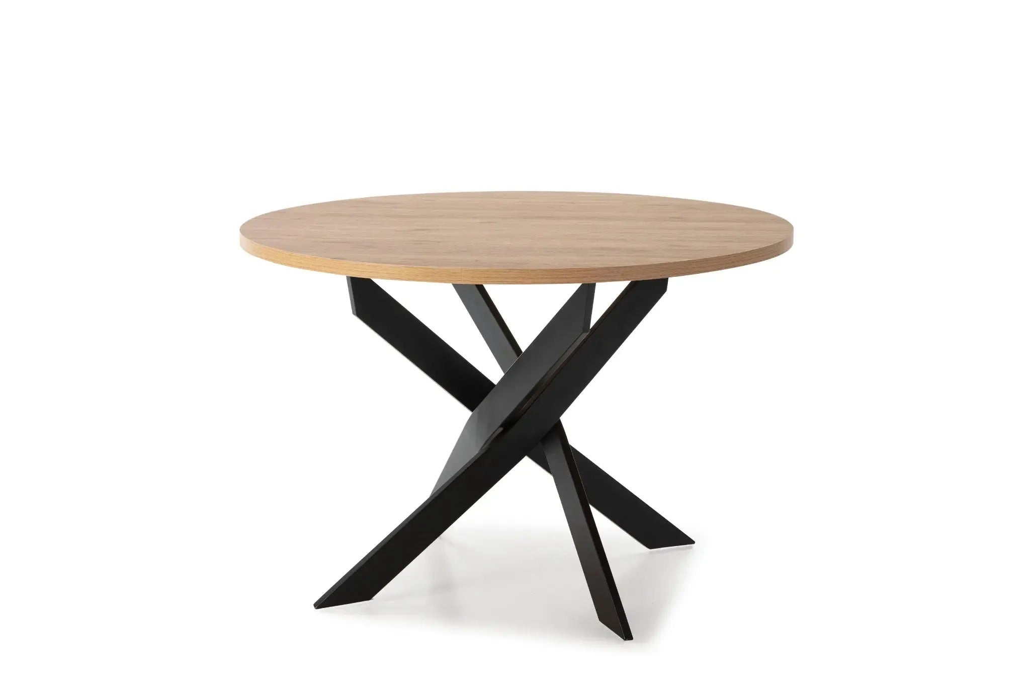 MINOA - Table à manger ronde 120cm -pieds en métal - Noir | Leroy Merlin