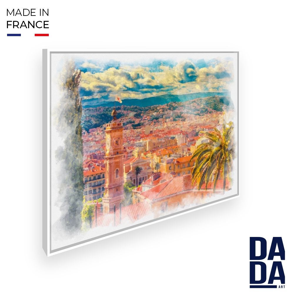 Tableau Vue de Nice / 45x60cm / Cadre Blanc / Fabriqué en France ...