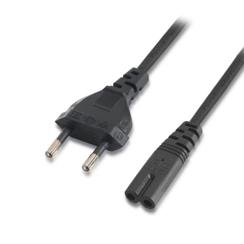 CABLE ALIMENTACION AISENS A132-0173 FORMA 8 CEE7/16/M-C7/H NEGRO- 1.5M ...