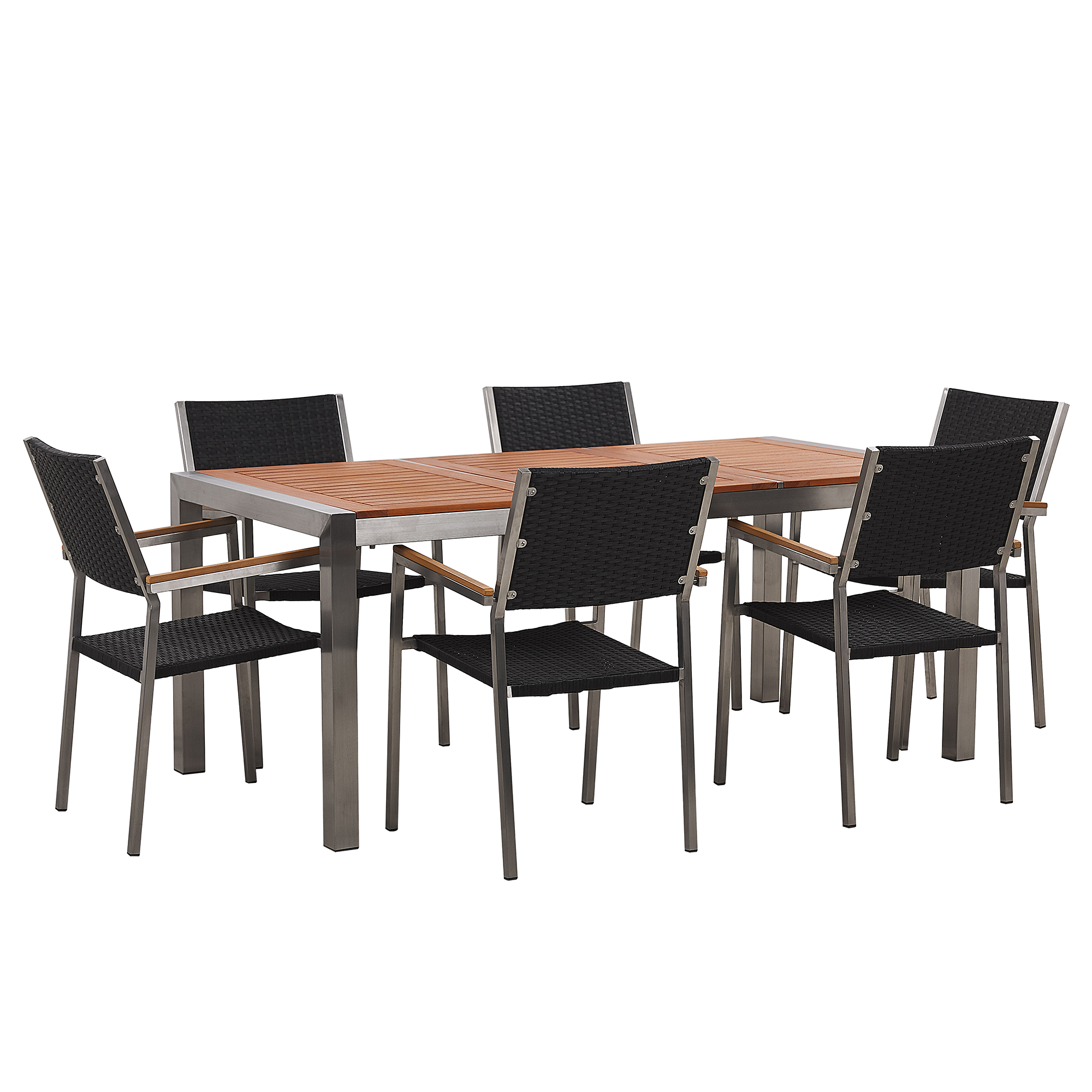 Beliani Conjunto de comedor para 6 personas GROSSETO 6 personas Negro ...