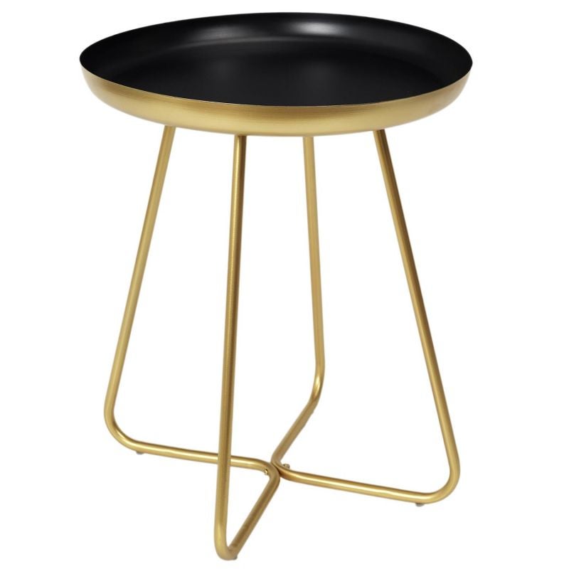 Paris Prix - Table D'appoint Design "anaëlle" 40cm Noir & Or | Leroy Merlin