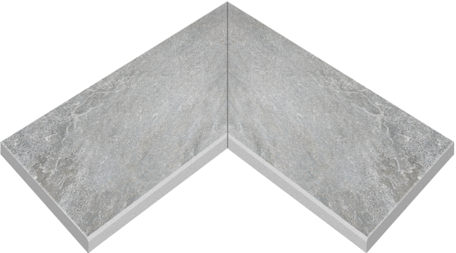 ANDES GRIGIO – Margelle d’angle entrant 90° en céramique 30mm – aspect ...
