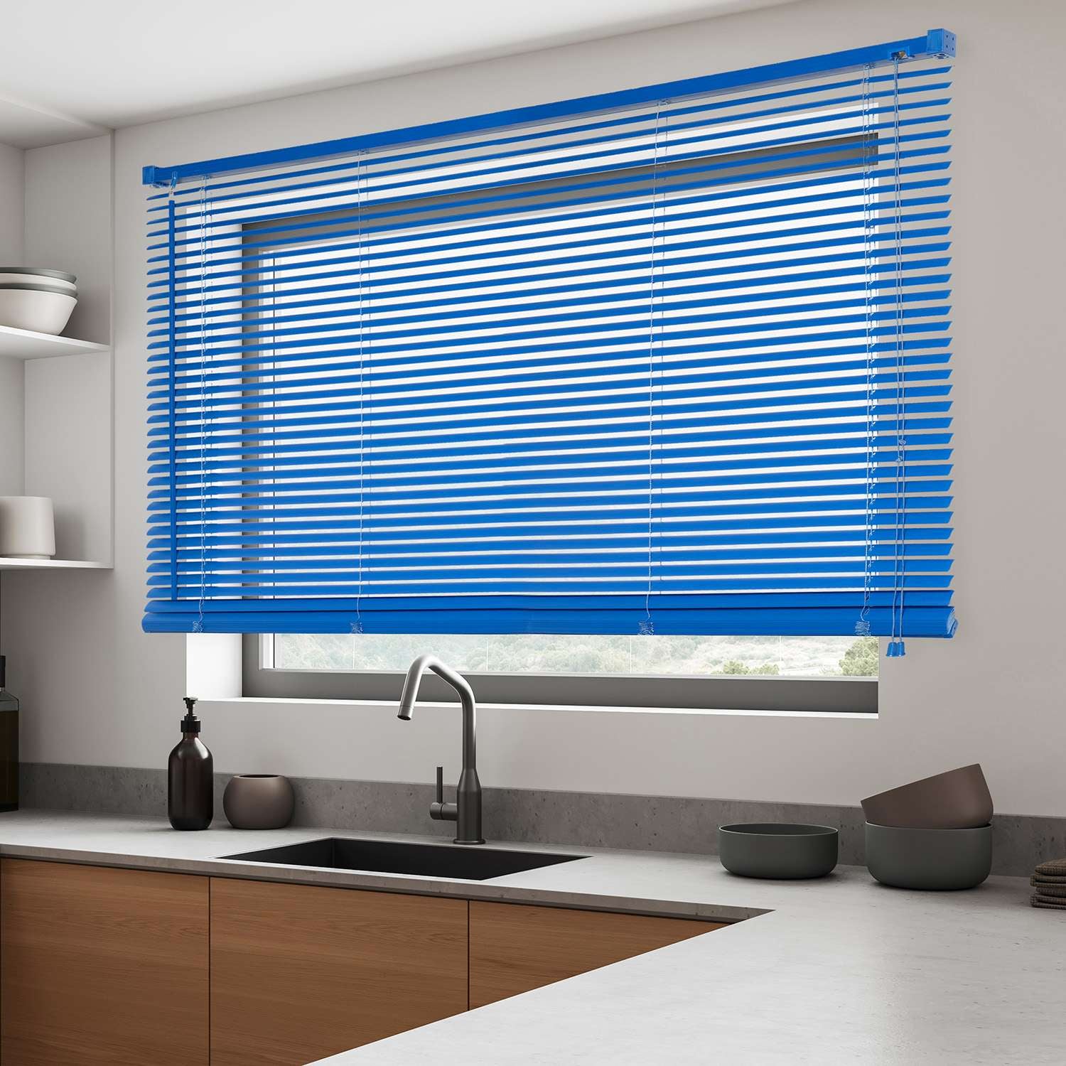 Stores Vénitiens en Vinyle avec Cordon Autobloquant, Bleue 75x160 ...