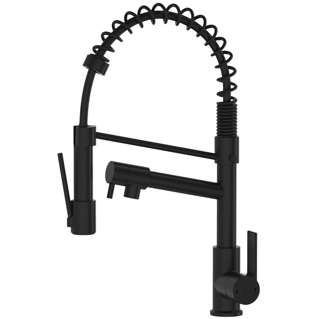 Big Hotto mitigeur évier à douchette mobile noir | Leroy Merlin