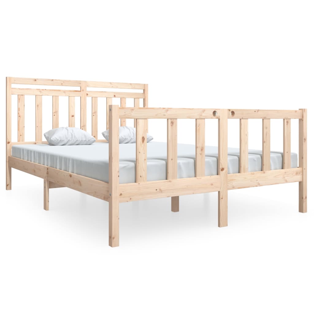 Cama matrimonial | Cama para adultos | Estructura de cama madera maciza ...