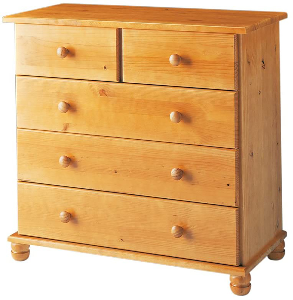 Commode / Meuble de rangement en pin massif coloris Miel - Longueur 78 x Profondeur 39 x Hauteur ...