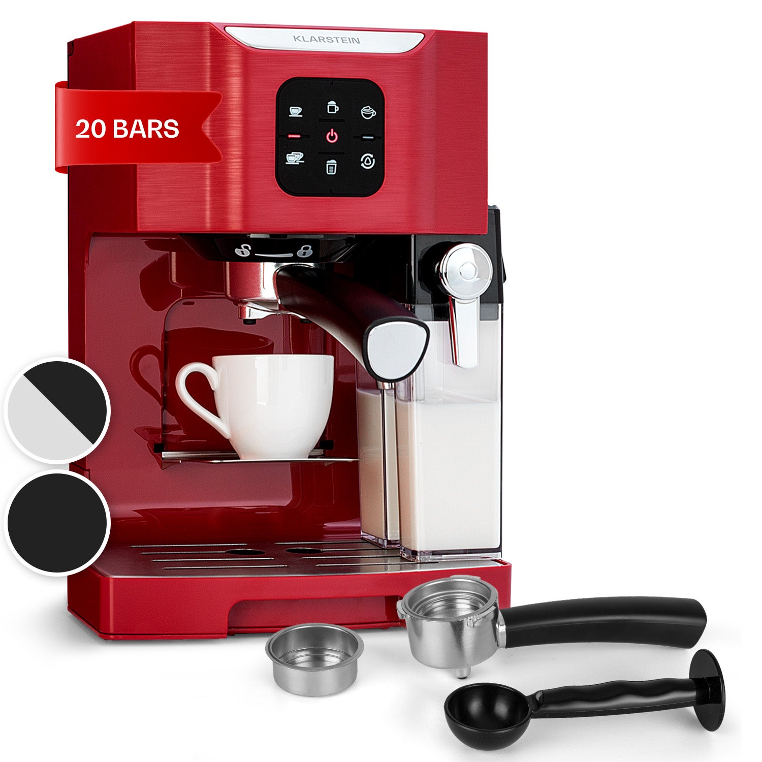 Klarstein Cafetière Mousseur de Lait, Machines à Café et Machine à ...