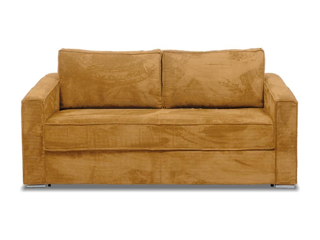 Sofá cama de 4 plazas de apertura rápida de pana amarillo mostaza ...