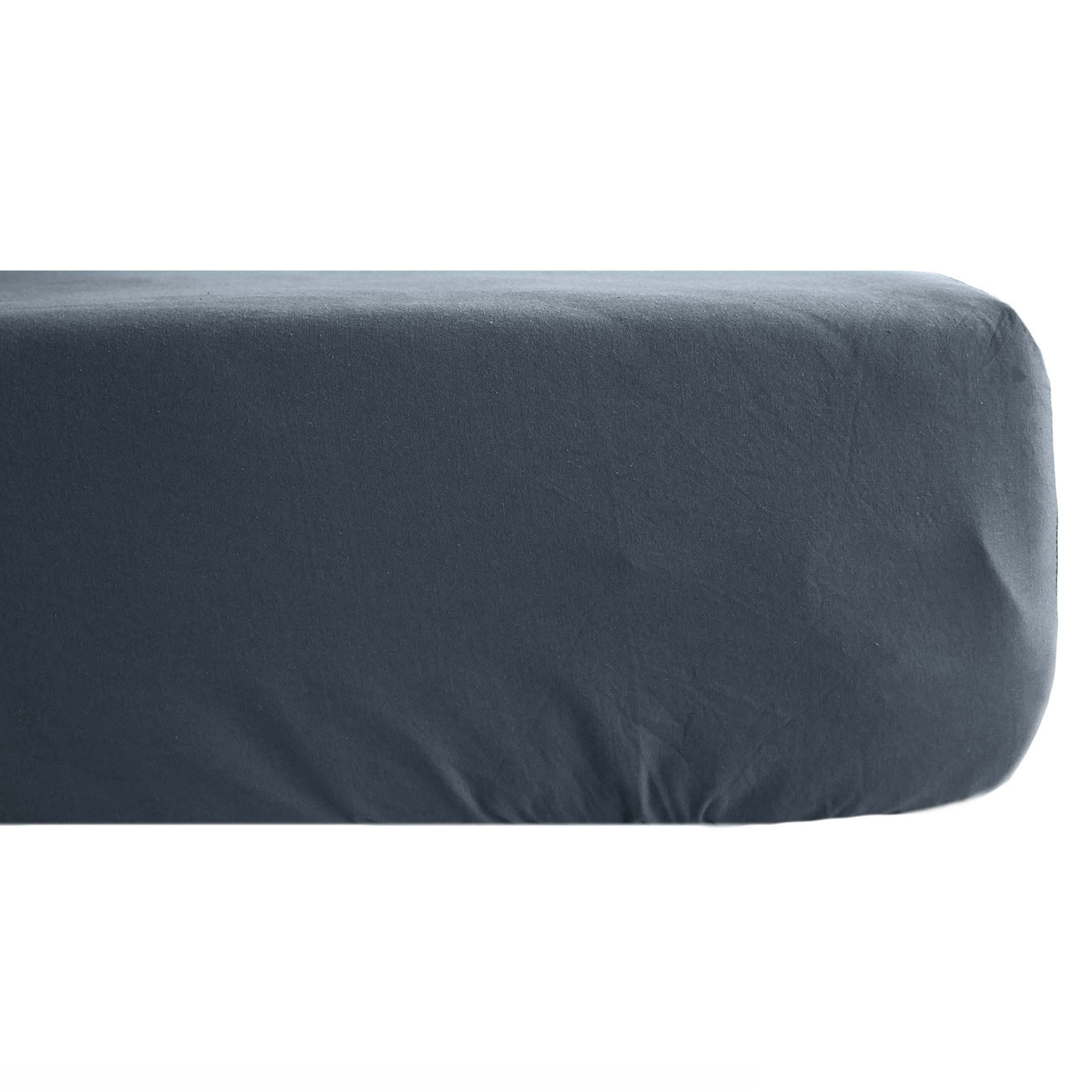 Drap housse en lin lavé froissé 160x200 cm SONATE gris Granit | Leroy Merlin