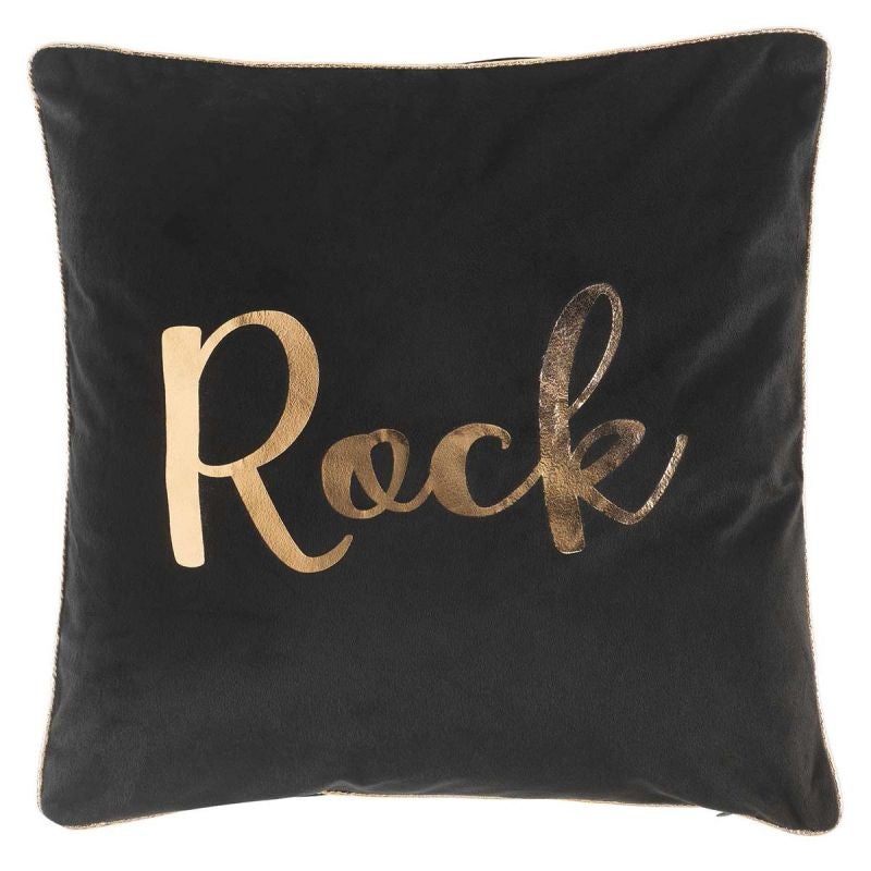 Paris Prix - Coussin Déco Déhoussable "rockalina" 45x45cm Noir | Leroy ...
