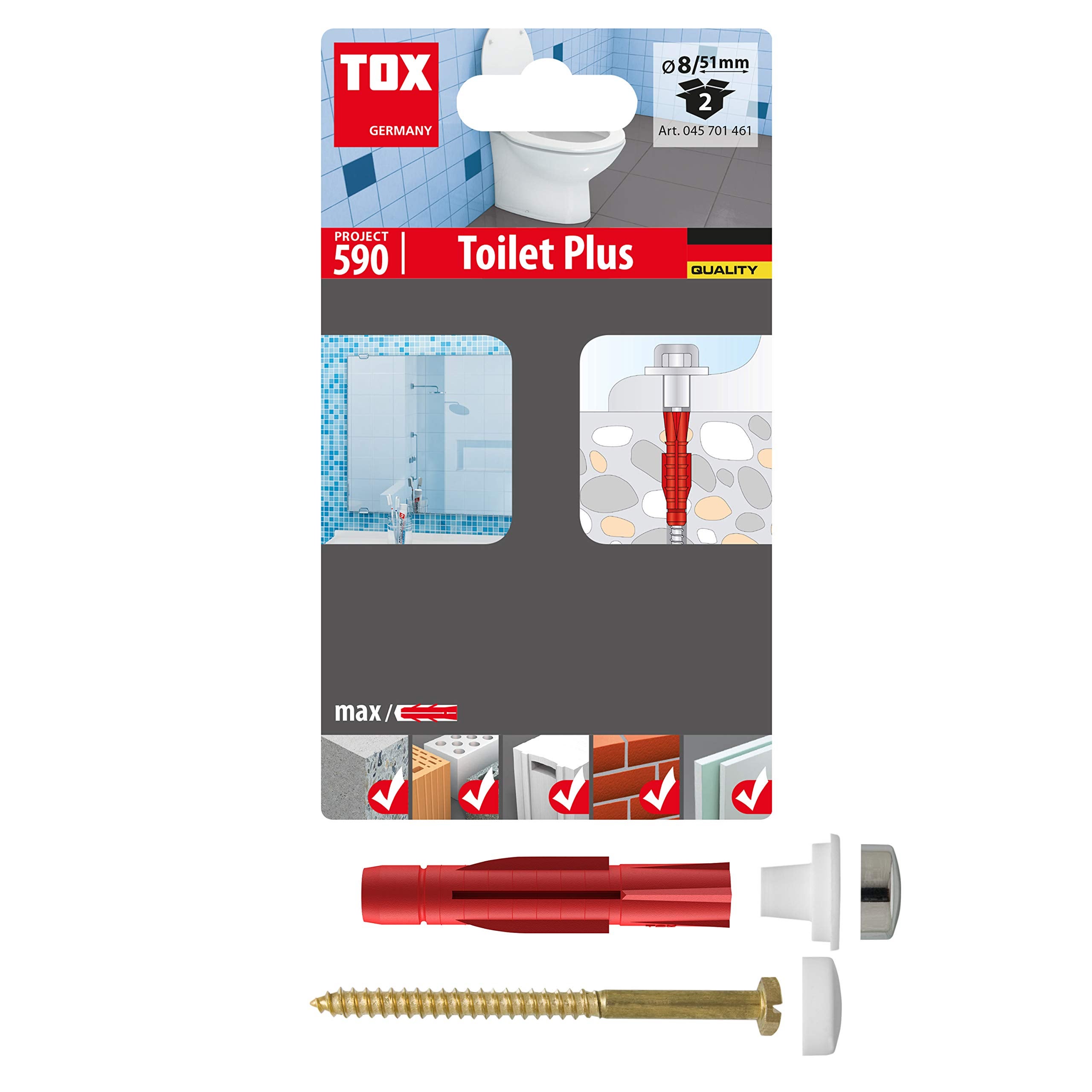 TOX Fissaggio WC Toilet Plus, 2 pz, 045701461 | Leroy Merlin