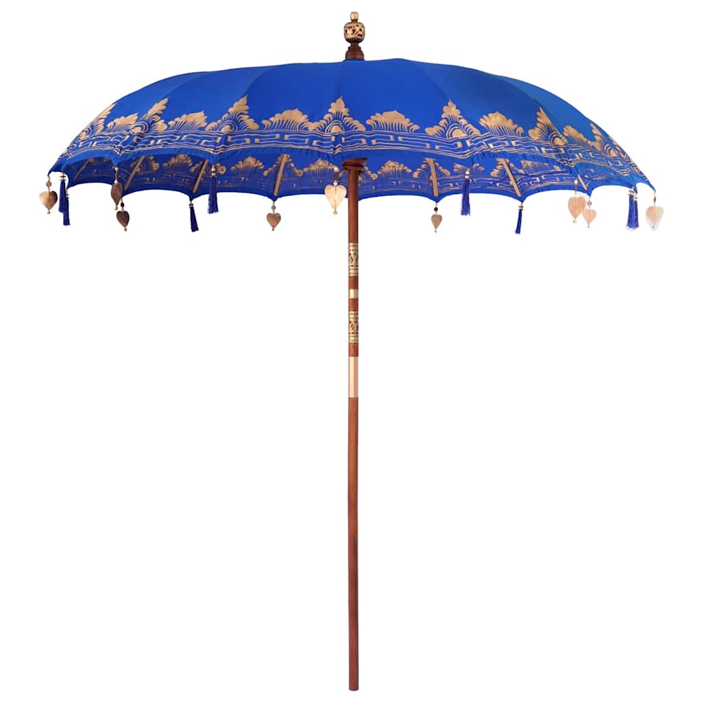 Parasol d'extérieur - Parasol de jardin chic balinais Bleu 215 x 215 x ...