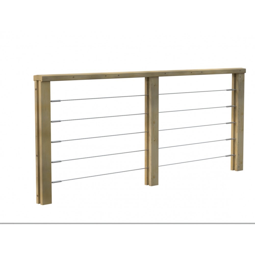 Kit Garde-corps Bois 2,3m JERSEY - Rampes Recoupables - Traité Autoclave - Montage Facile ...