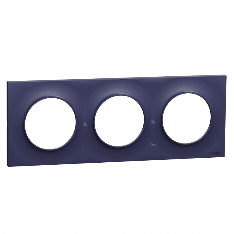Plaque Odace Styl Schneider Electric - Cobalt - Triple Horizontale ...